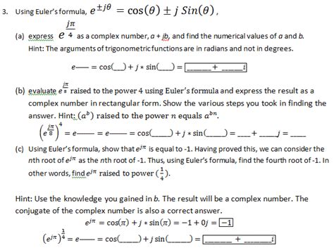 Solved Using Euler S Formula E Jtheta COS Theta J Chegg