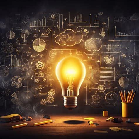 Brainstorming Idea Blub Premium Ai Generated Image