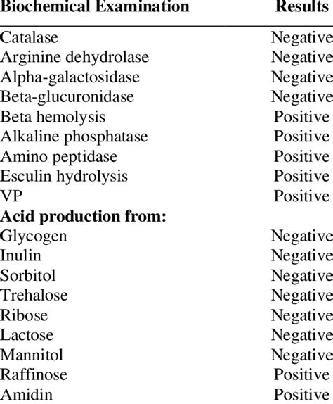 The Biochemical Examination Results For Isolated Oral Streptococcus Download Scientific Diagram