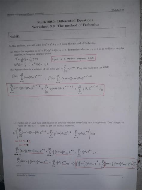 Method Of Frobenius R Askmath