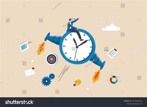 Improve Productivity Efficiency Time Management Finish Stock Vector Royalty Free 2231603735