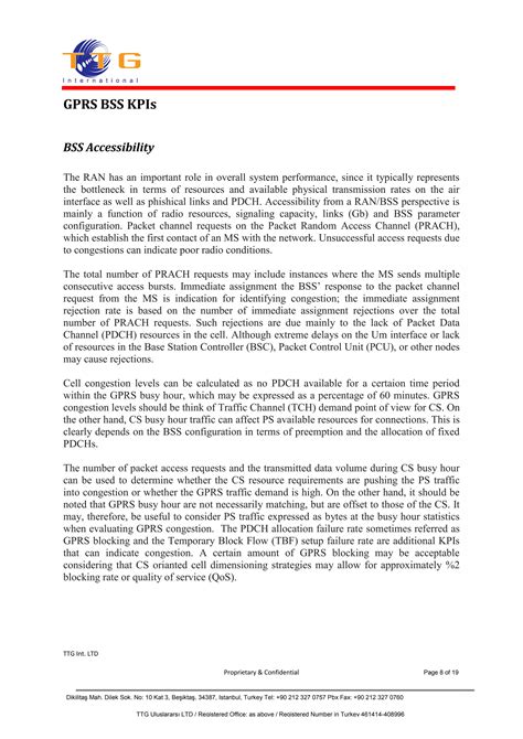 GPRS KPIs Based On Network Performance PDF IT And Internet Support Internet