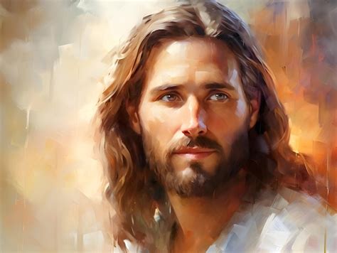 Premium Photo Portrait Of Jesus Christ Oil Painting On Canvas