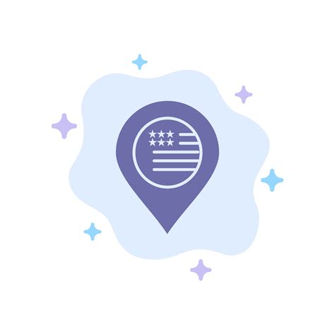 American Location Map Sign Blue Icon On Abstract Cloud Background