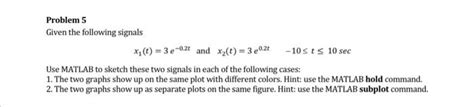Solved Problem Given The Following Signals X T E T Chegg