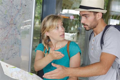 Couple Having Argument On Direction Stock Image Image Of Male Summer 315975229