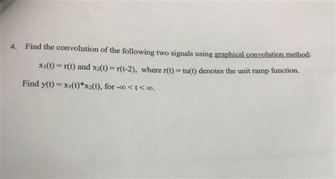 Solved 4 Find The Convolution Of The Following Two Signals Chegg Com
