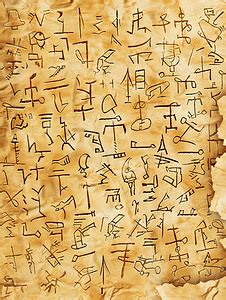 古代象形文字甲骨文高清摄影大图 千库网
