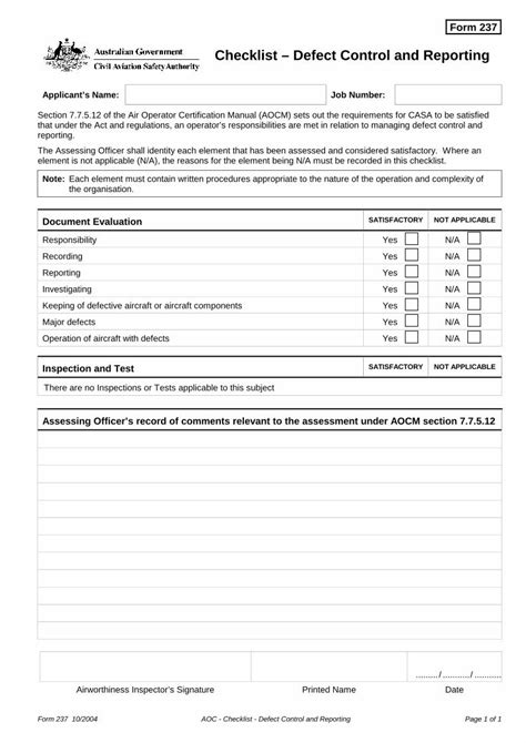 pdf checklist defect control and reporting · checklist defect