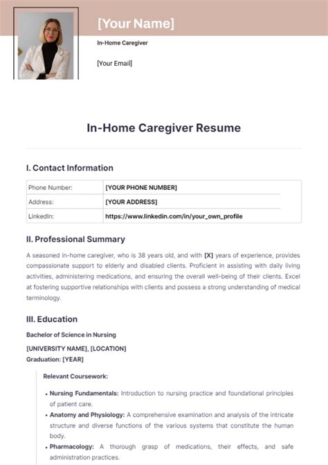 Free Caregiver Resume Templates To Edit Online And Download