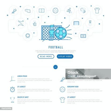 축구 개념입니다 골키퍼는 게이트에 서 있다 공 선수 호 각 축구 목표 전략 스톱 워치의 얇은 선 아이콘 웹 페이지 서식 파일 축구 부츠 현대 벡터 일러스트입니다