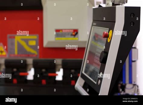 Touchscreen Control Console Of Modern Cnc Press Brake Machine