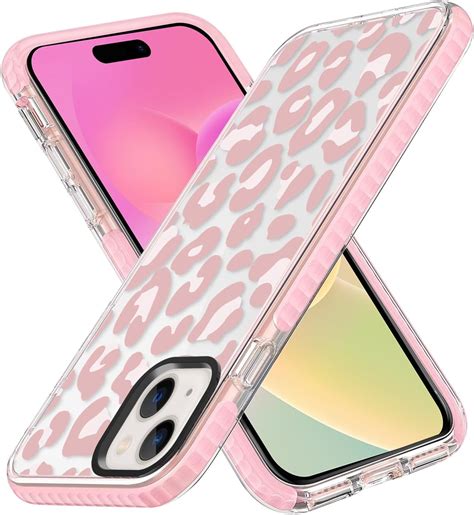 Ziye Clear Case For Iphone 15 Plus Cover Pink Leopard