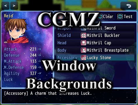 CGMZ Window Backgrounds For RPG Maker MZ By Casper Gaming