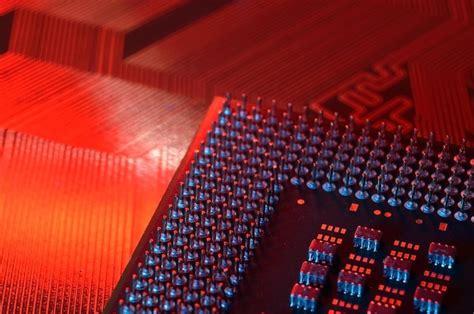 Premium Photo Computer Cpu Processor Chip On Circuit Board Motherboard Background Closeup With