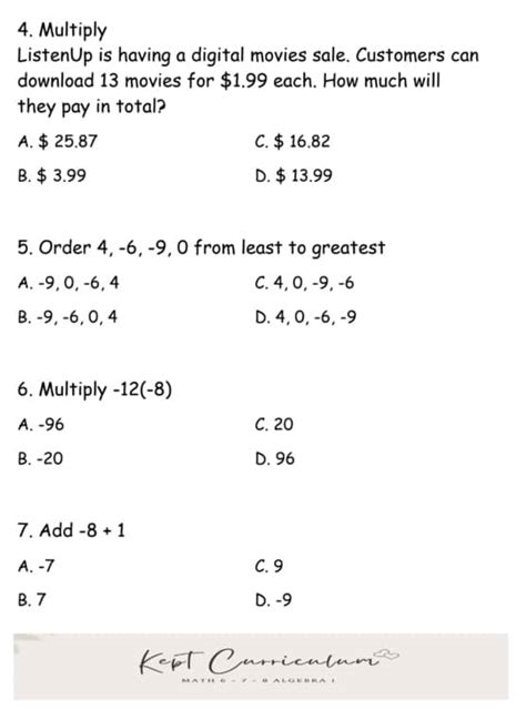 Math Guided Notes ~ Decimals And Integers 7th Grade Week 3 By Kept