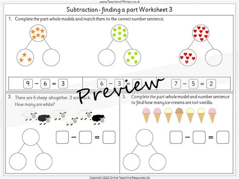 Subtraction Finding A Part Year 1 Teaching Resources
