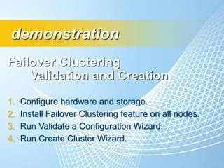 Introduction To Failover Clustering With Sql Server PPT