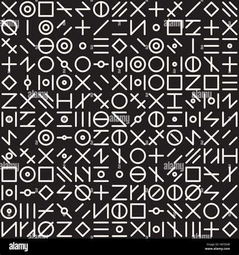 Vector Seamless Black And White Geometric Random Shapes Grid Pattern