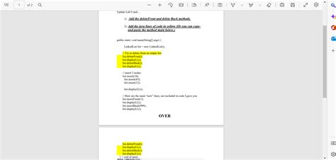 Solved 1 Add The Deletefront And Delete Back Methods 2