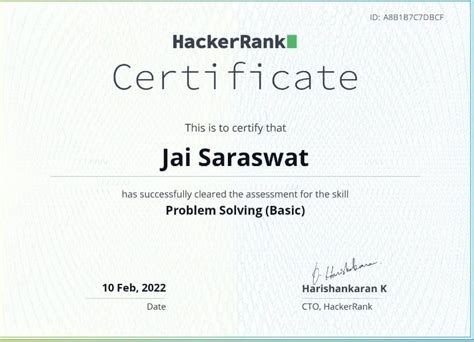 Jai Saraswat On Linkedin Problemsolving Hackerrank