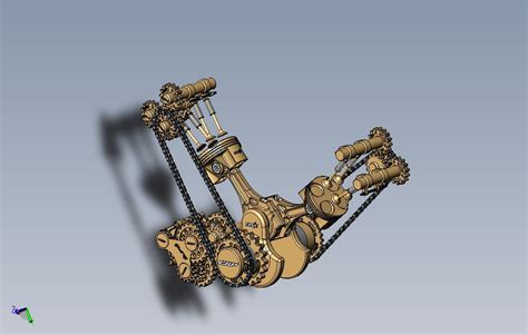 发动机 Pinki双缸发动机内部结构3d图纸solidworks设计附igs Solidworks 2014 模型图纸下载 懒石网