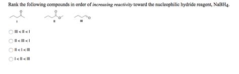 Rank The Following Compounds In Order Of Increasing