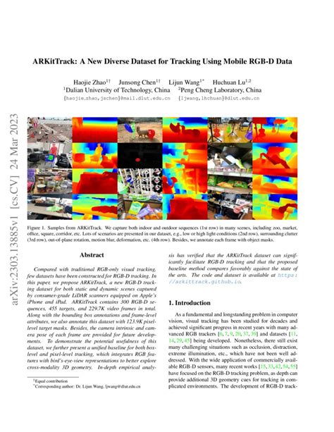 Arkittrack A New Diverse Dataset For Tracking Using Mobile Rgb D Data