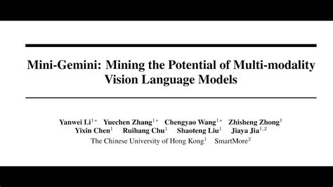 Mini Gemini Mining The Potential Of Multi Modality Vision Language Models Youtube