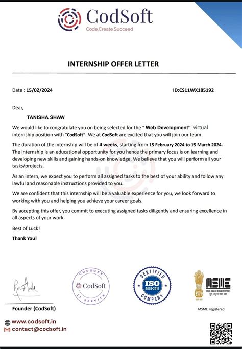 Techexperience Codsoft Codsoftinternship Techexperience Tanisha Shaw