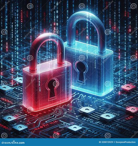 Digital Locks On Cybersecurity Background Stock Image Image Of Defense Hacking 320015929
