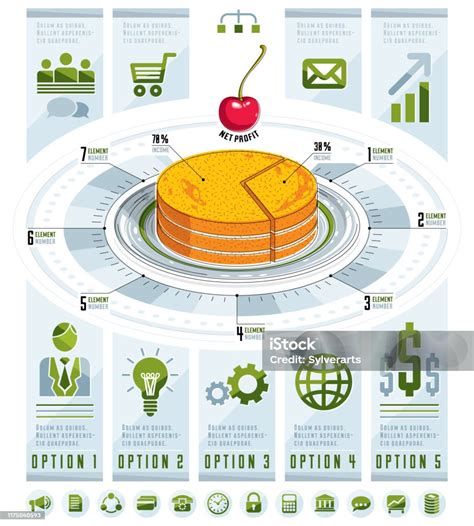 정보 그래픽 템플릿 파이 아이디어의 조각 벡터 일러스트레이션 부분의에 대한 스톡 벡터 아트 및 기타 이미지 부분의 비즈니스 후식 파이 Istock