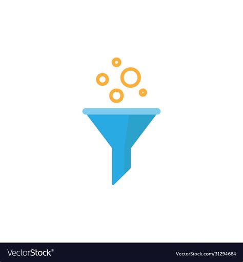 Blue Data Filter With Filtering Circles Flat Vector Image