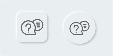 Question Line Icon In Neomorphic Design Style Help Signs Vector