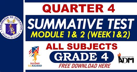 First Summative Test Grade 4 Q4 W Answer Keys The Teachers Craft Ph