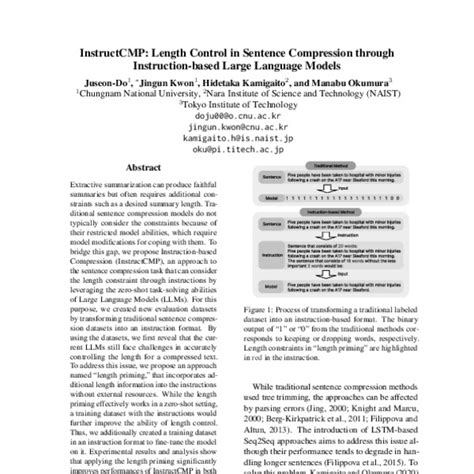 Instructcmp Length Control In Sentence Compression Through Instruction Based Large Language