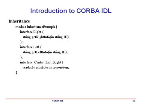 Introduction To Corba Idl Overview Omg Idl