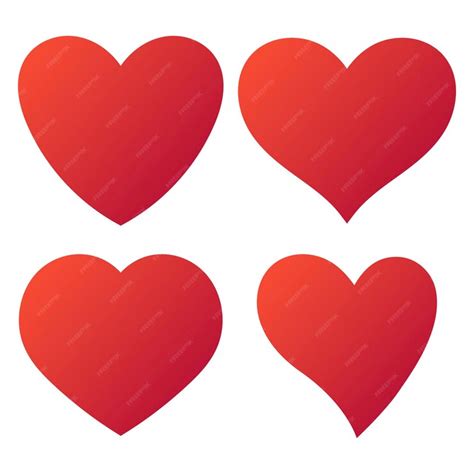 그라디언트 하트 세트 무료 벡터