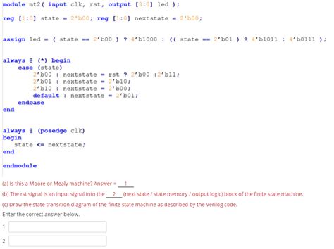 Solved Module Mt2 Input Clk Rst Output 30 Led Reg