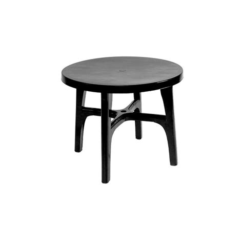 Mesa Roma Plástica Redonda Negra