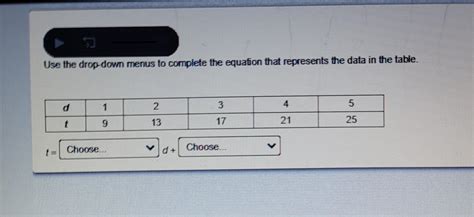 Solved Use The Drop Down Menus To Complete The Equation That Chegg Com