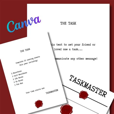 Taskmaster Template Editable Taskmaster Task T Taskmaster Canva Template Etsy