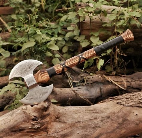 Custom Handmade Double Headed Vikings Axe High Carbon Steel Forged Battle Axe T For