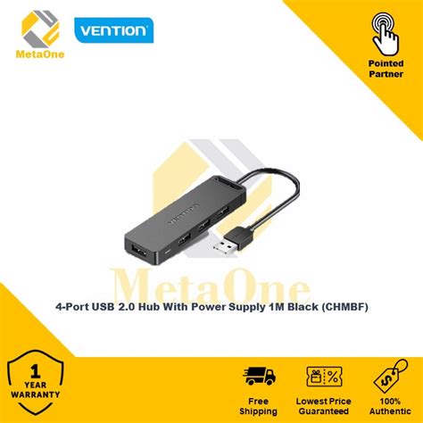Vention Port Usb Hub With Power Supply M Black Chmbf Shopee Malaysia