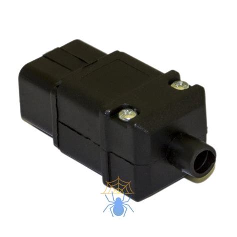 Разъем Iec 60320 C20 220В 16a на кабель контакты на винтах плоские выступающие штыревые