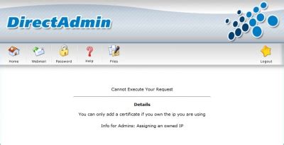 Hướng dẫn khắc phục lỗi Cannot Execute Your Request khi cài đặt SSL lên Directadmin