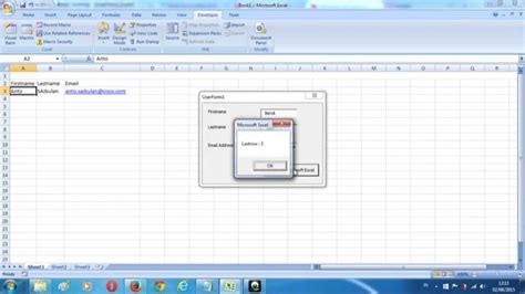 Membuat Guiuserform Di Microsoft Excel Bag 2 Youtube