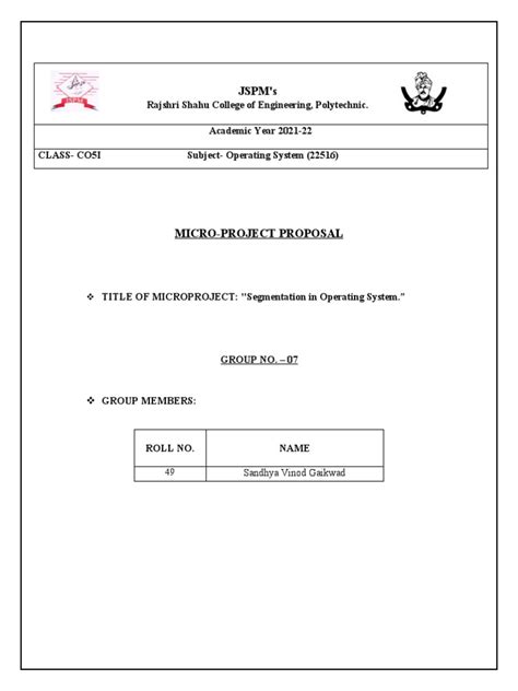 Osy Proposal Pdf Operating System Image Segmentation