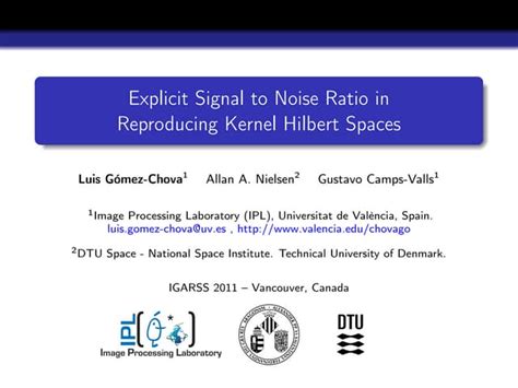 Explicit Signal To Noise Ratio In Reproducing Kernel Hilbert Spacespdf