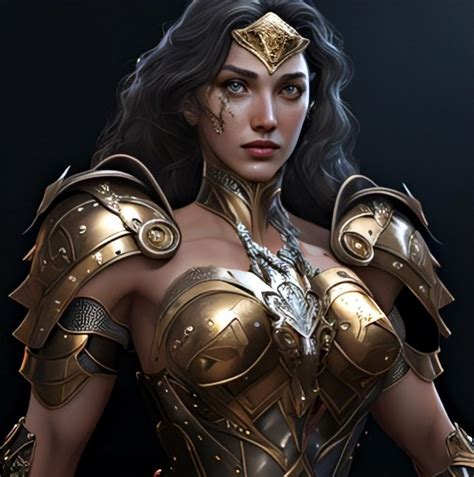 Wonder Woman With Golden Armor Concept Art Arte Digital